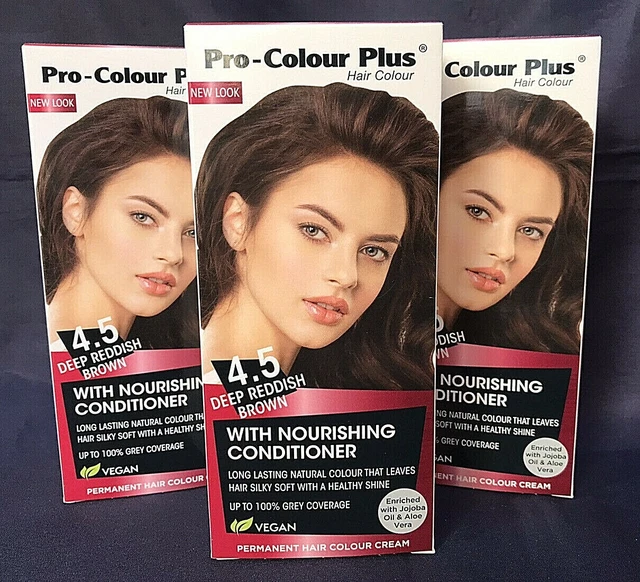 ABOXOV® 3 X Pro Colour Plus Vegan Deep Reddish Brown Permanent Hair ...
