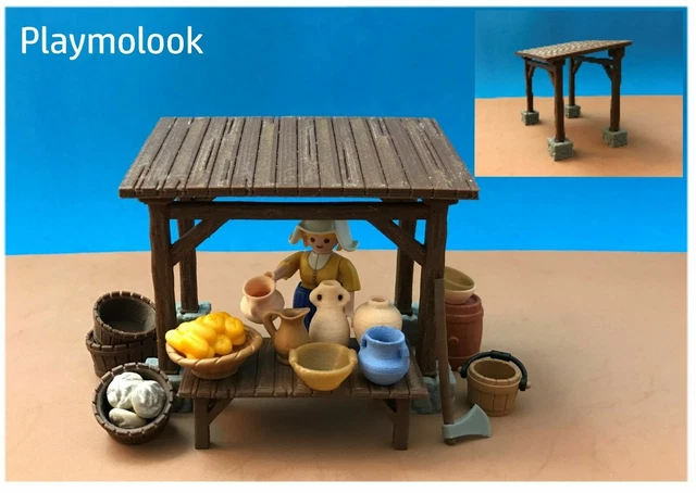MEDIEVAL MARKET POST Belen Vikingos Market Playmobil Parts Not Included ...