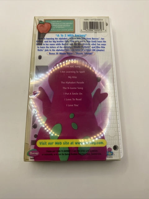 BARNEY VHS HOWDY Friends (VHS, 2001) No Case White Tape RARE w/A to Z ...