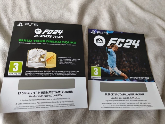 EA SPORTS FC 24 (Sony PlayStation 5, 2023) & Ultimate Team - 2 Unused ...