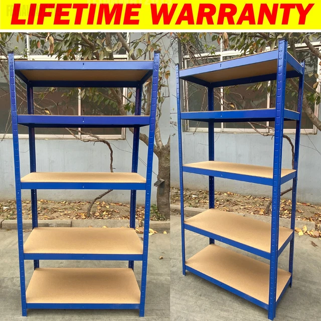 GARAGE SHELVES SHELVING 5 Tier Unit Racking Boltless Heavy Duty Storage ...