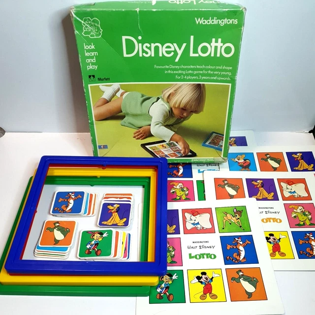 VINTAGE DISNEY LOTTO 1977 Board Game RARE Murfett Waddingtons Made In ...