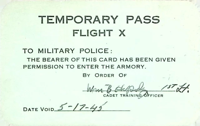 TEMPORARY PASS FLIGHT X 1945 Military Pass to Military Police £11.17 ...
