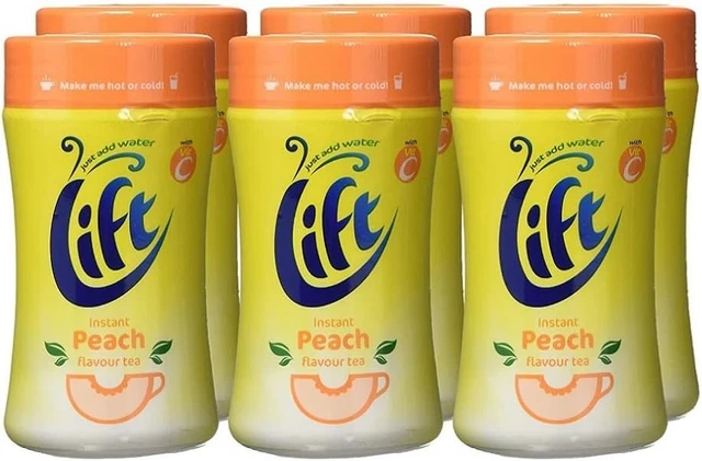LIFT INSTANT PEACH Tea, 6 Jars of 300g Total 1.8kg â€“ Approx 138 ...