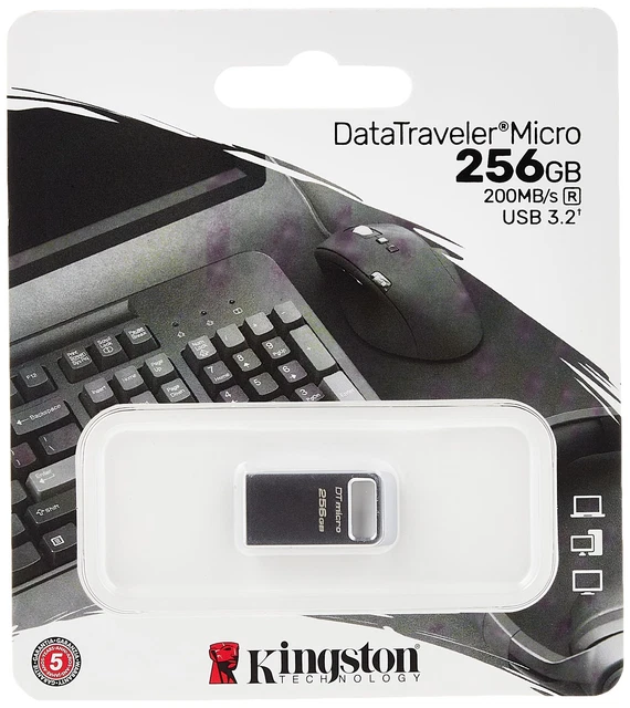 KINGSTON DATATRAVELER MICRO USB Flash Drive 128GB 200MB/s Metal USB 3.2 ...