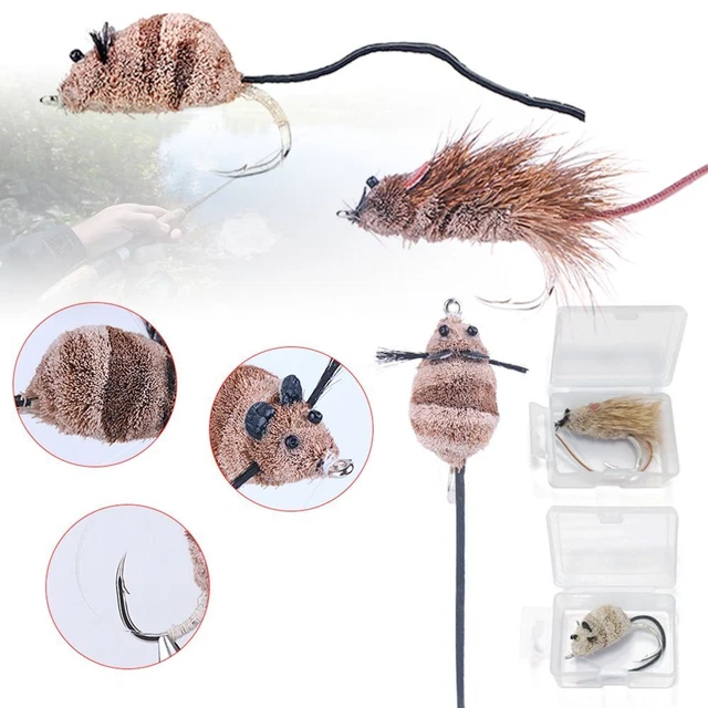 POPPERS FLY FLOAT Rat Hook Bait Accessories Hair Mouse Lure Fishing ...