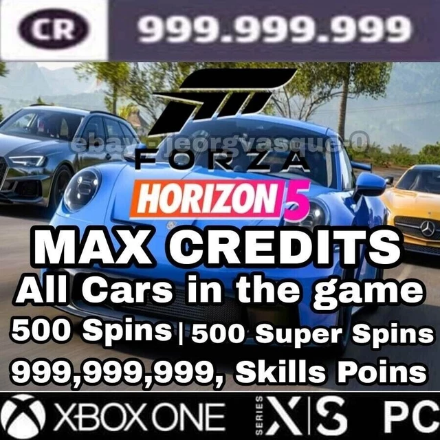 FORZA HORIZON 5 - 999,999,999 CREDITS (CR) - ALL CARS - Xbox - PC ...