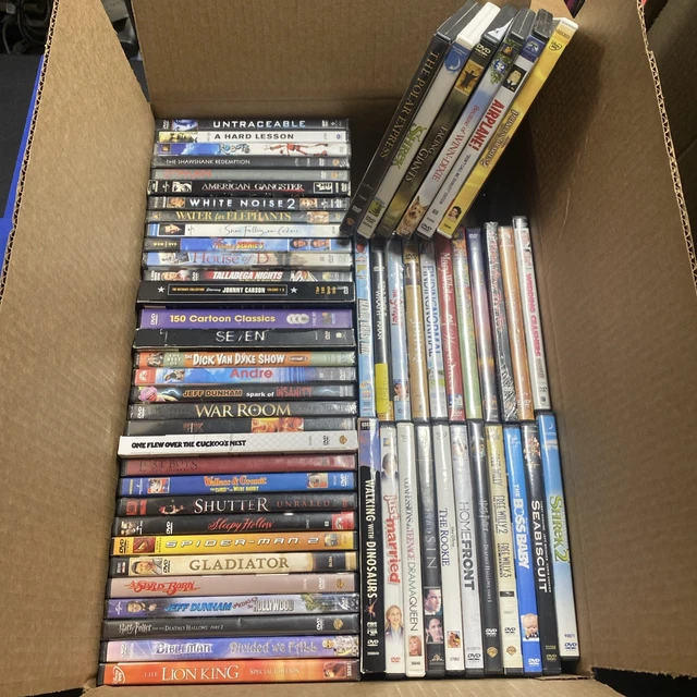 60 DVD MOVIES & TV Shows Wholesale Lot Assorted Bulk Bundle w/cases ...