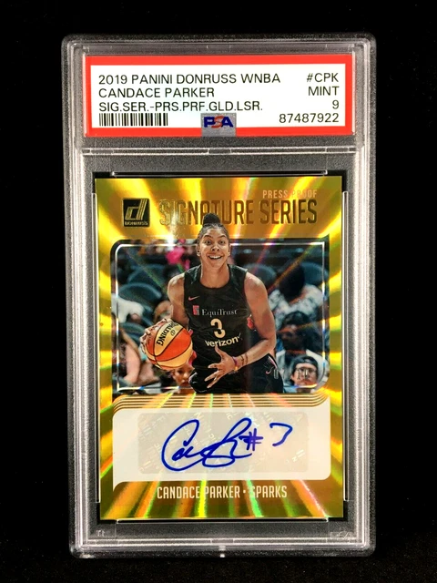 PSA 9 CANDACE Parker 2019 Donruss WNBA Signature Series LASER OR /10 ...