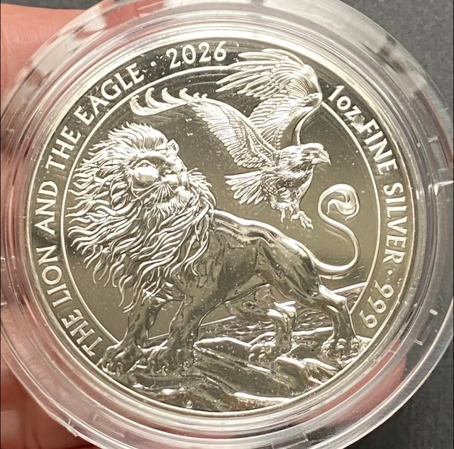 2026 THE LION and Eagle 1oz Pure Silver .999 Bullion Coin £104.70 ...