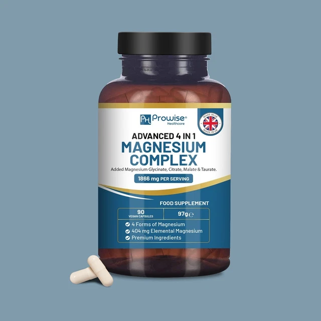 PROWISE ADVANCED MAGNESIUM Glycinate Complex 4 in 1 - 1866mg, 90 Vegan ...