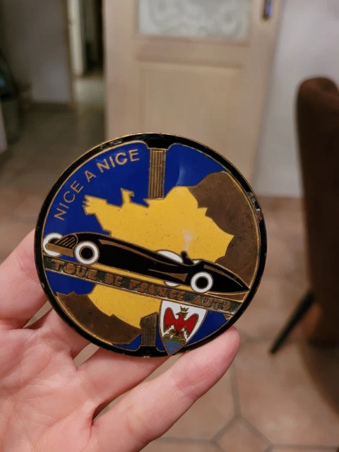 BADGE VOITURE ÉMAILLÉ ancien TOUR DE FRANCE AUTO NICE A NICE ...