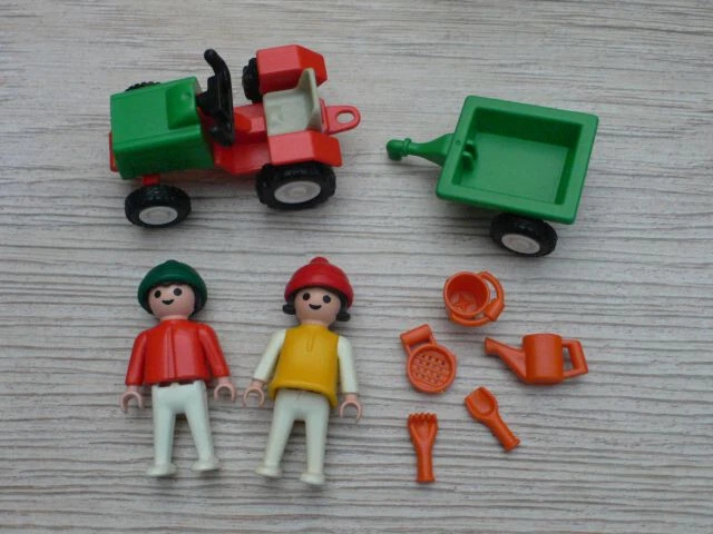 PLAYMOBIL - 3594 Kinder auf Traktor mit Anhänger und Sandspielzeug ...