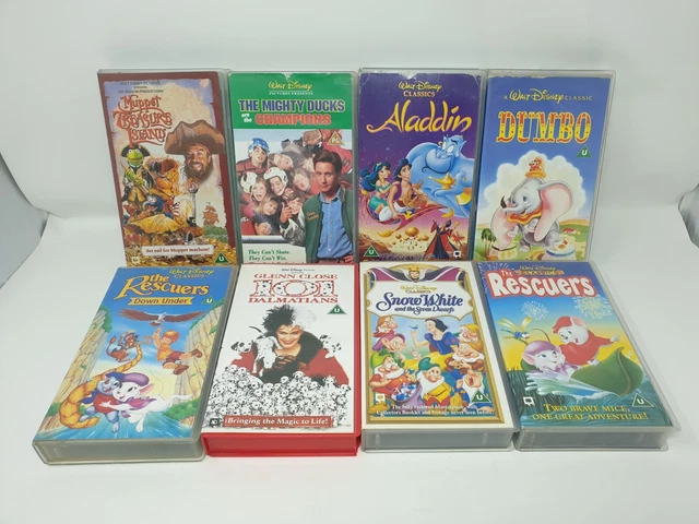 DISNEY VHS BUNDLE x8 Films Aladdin Dumbo Snow White Rescuers Muppets ...