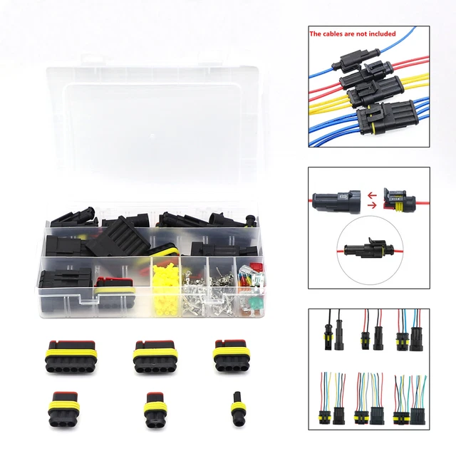 VEHICLE ELECTRICAL WIRE Connector Plug Terminals 1 2 3 4 5 6 Pin Way Fuses & Box £16.69 ...