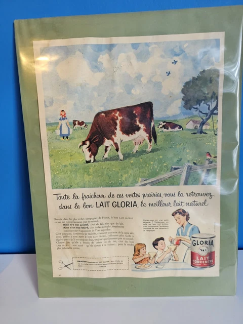 ANCIENNE PUBLICITÉ LAIT concentré Gloria 1960 EUR 4,00 - PicClick FR
