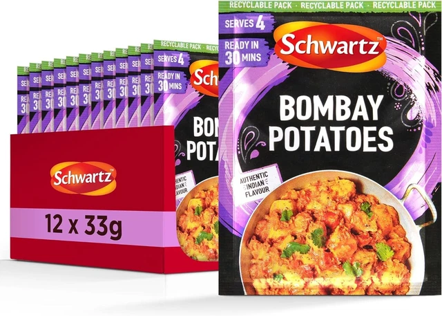 SCHWARTZ BOMBAY POTATOES Recipe Mix 33g | Pack of 12 | No Artificial ...