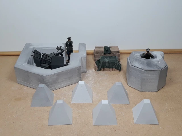 1:35 SCALE WW2 German flak + machine gun bunker, stowage, dragon's ...