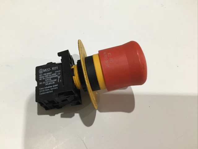 EMERGENCY STOP BUTTON Eaton Moeller M22 PVT M22K01 £30.00 - PicClick UK