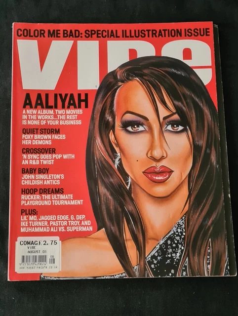 VIBE MAGAZINE AALIYAH Color Me Bad Illustration Issue August 2001 £28. ...