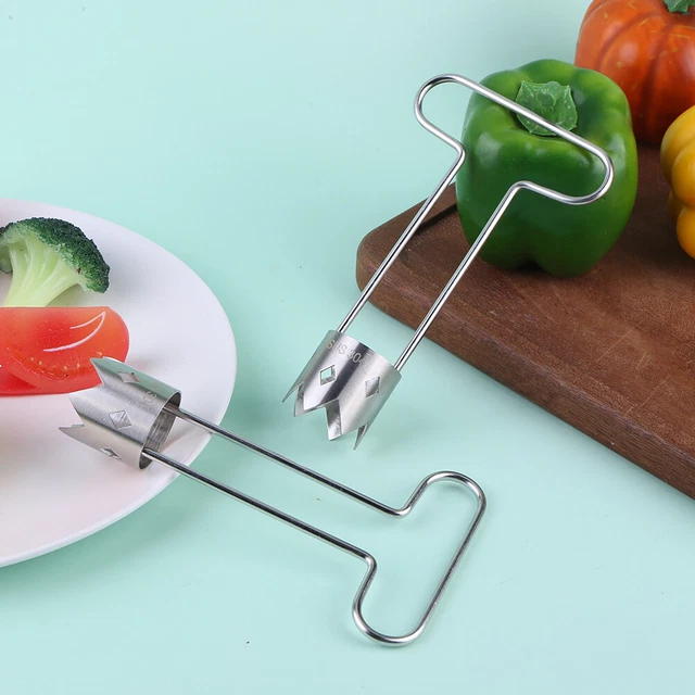 RED BELL PEPPER Corer Stainless Steel Fruit Core Remover Kitchen Gadget ...