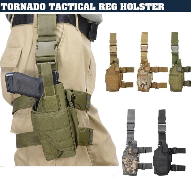 TACTICAL ADJUSTABLE RIGHT Drop Leg Holster Pistol Gun Thigh Holster ...