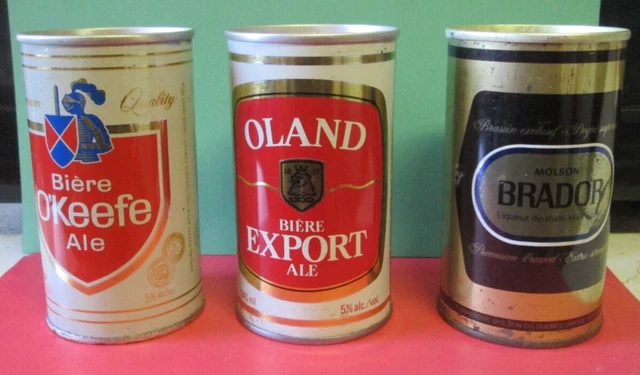 3 VINTAGE CANADIAN Steel Beer Can Lot Molson Carling Okeefe Oland $19. ...