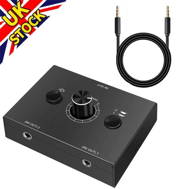 3.5MM STEREO AUDIO Switcher Splitter Selector Box 2 in 1out /1 in 2 out ...