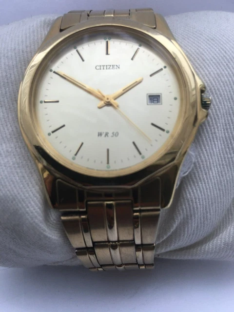 CITIZEN VINTAGE HOMMES Quartz Slim 50 MT Wr Bracelet Plaqué Or Watch ...