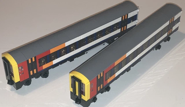 LEGO TRAIN MOC - Class 158 2-carriage DMU Train In South West Trains ...