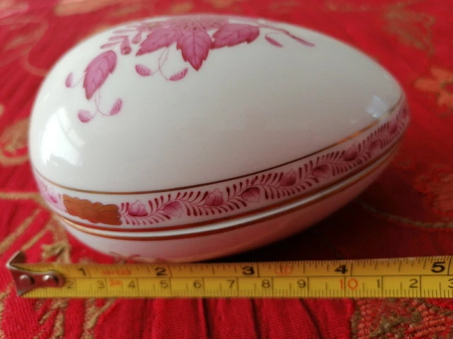 LARGE HEREND APPONYI Raspberry Egg-shaped Trinket Box Excellent ...