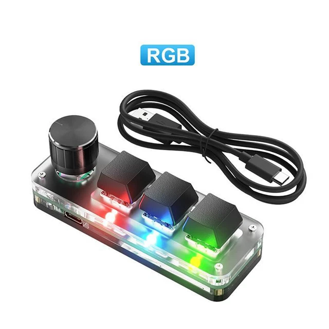 MECHANICAL HOTSWAP MACRO Custom Key Knob Mini USB RGB Keyboard ...