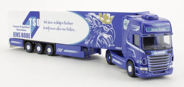 SCANIA KOFFERSATTELZUG JENS Bode TSU Herpa 1:87 H0 ohne OVP [I16G-B2 ...