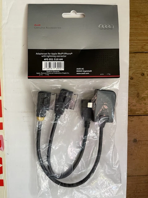GENUINE AUDI IPHONE Adapter Cable Set 4F0 051 510 AM Lightning ...