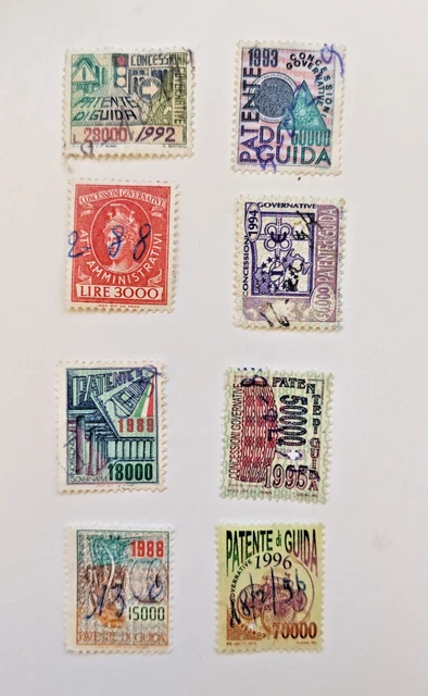 LOTTO MARCHE DA Bollo Patente Usate (Anni 1988-1989-1992-1993-1994-1995 ...