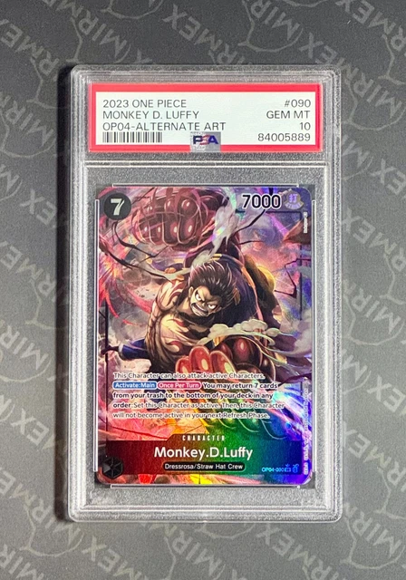 ONE PIECE PSA 10 Monkey D. Luffy #090 Kingdoms of Intrigue Alt Art OP04 English EUR 11,50 ...