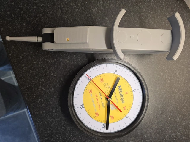 MITUTOYO DIAL TEST INDICATOR WALL CLOCK DTI 3D PRINTED UNIQUE TIMEPIECE ...