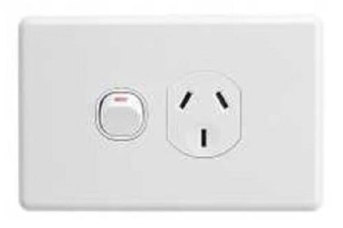 CLIPSAL C2000 SINGLE SWITCHED SOCKET 2-Pole 10A 250V 3-Pin, Horizontal ...