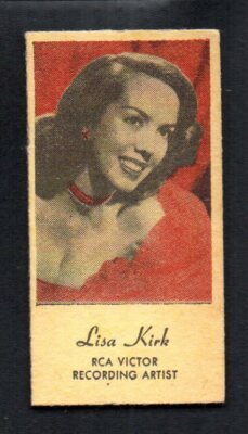 LISA KIRK 1940'S Peerless Vending Engrav-O-Tints Movies Stars Excellent ...