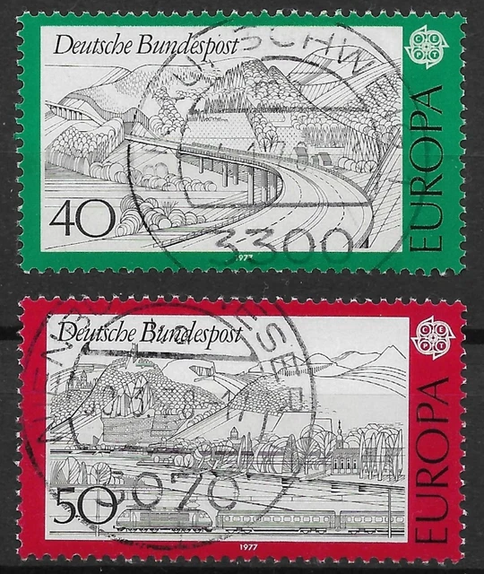 BUND 1977 O Satz Mi 934-35 Europa CEPT Landschaften Siebengebirge Rhön ...
