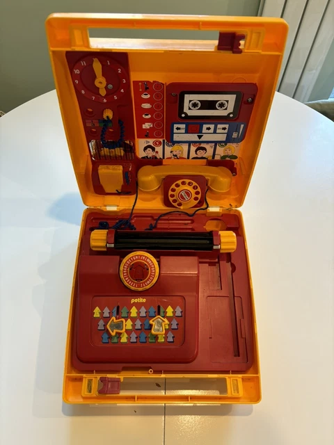 VINTAGE 1970’S PETITE Toy Office Typewriter Compact Folding Playset ...