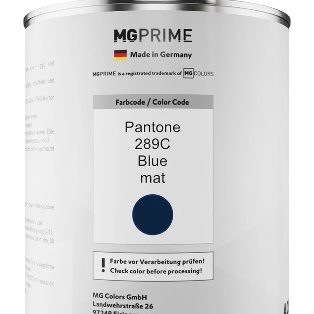 PANTONE 289C BLUE mat peinture acrylique 1,5 Litres 1500 ml durcisseur ...