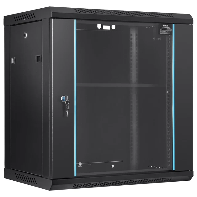 12U WALL MOUNT Network Server Rack Cabinet Enclosure 15.5'' Deep Door ...