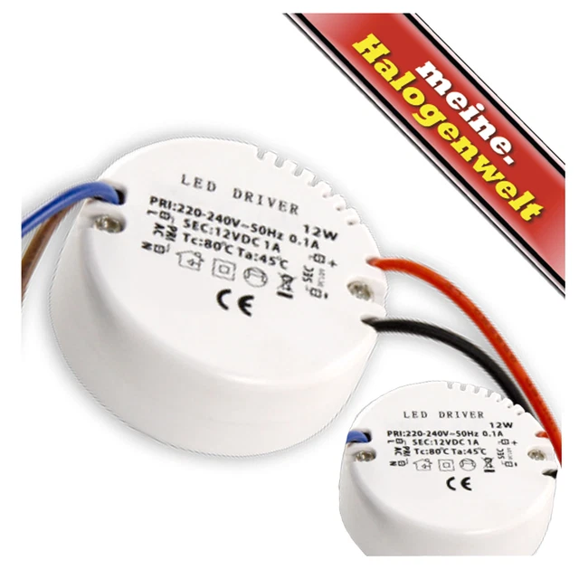 LED-TRAFO 0.5-12W 12V Transformator - Flach (23mm) - Rund Treiber Netzteil DC W EUR 10,18 ...