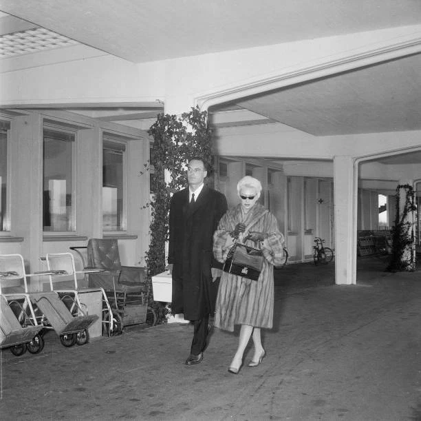 WRITER CECIL SAINT Laurent and Martine Carol actress 1951 Switzerland ...