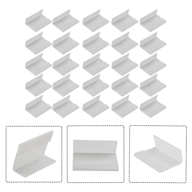 ACRYLIC L-SHAPED PRICE Tag Display Stand for Clips and Signs 25 Pack £9 ...