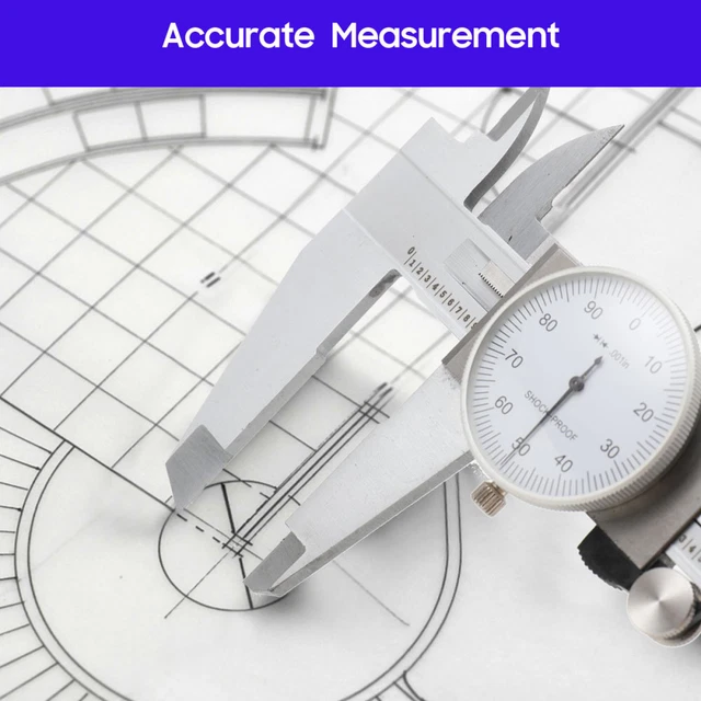 12& INCH DIAL Caliper Ruler 100mm Metric Dual Mechanic Precision ...