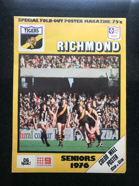 RICHMOND &THE TIGERS& VFL Special Fold-Out Poster Magazine Seniors 1976 ...