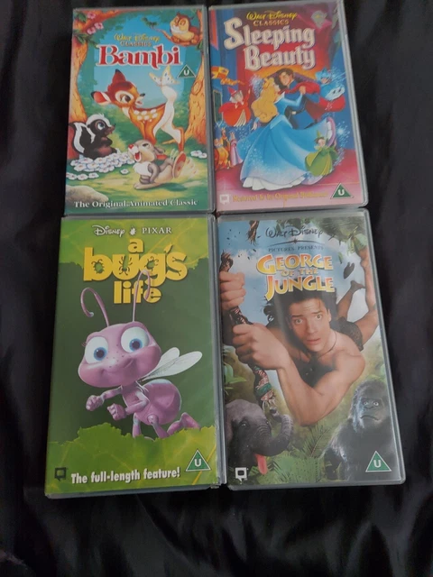WALTDISNEY VHS VIDEOS Bundle X6 Bambi, Sleeping Beauty, Bugs Life ...