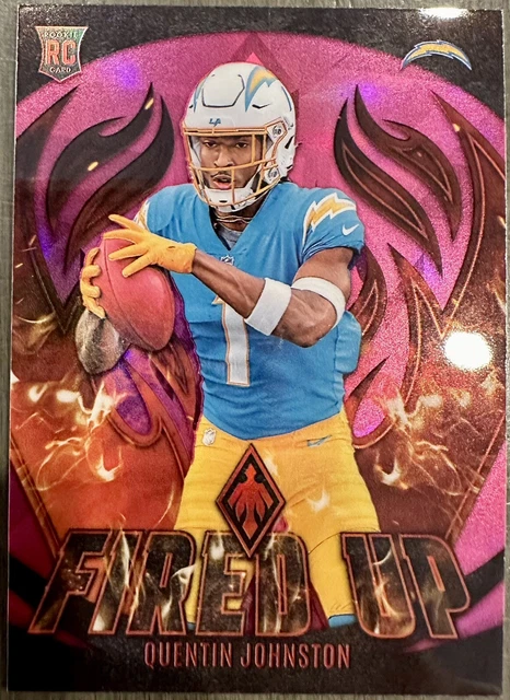 QUENTIN JOHNSTON 2023 Panini Phoenix Fired Up #FU-14 recrue RC rose ...